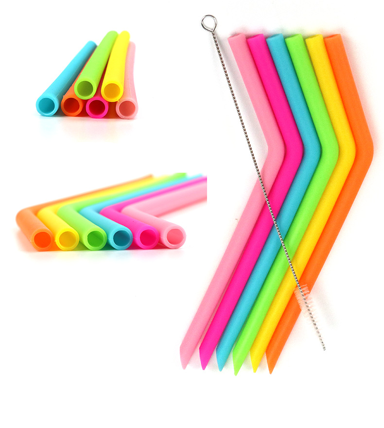 Eco-friendly Colorful Reusable Folding Silicone Drinking Straw - Buy ...