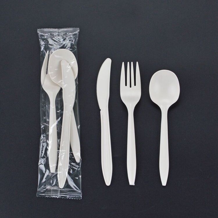 Food Take Away Cutlery 3 Pieces Plastic Cutlery Set with Fork Spoon ...
