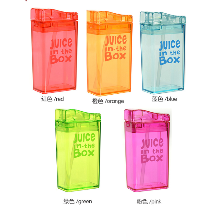 Colorful School Kids Fruit Juices Bottle with Straw - Buy Plastic Water ...
