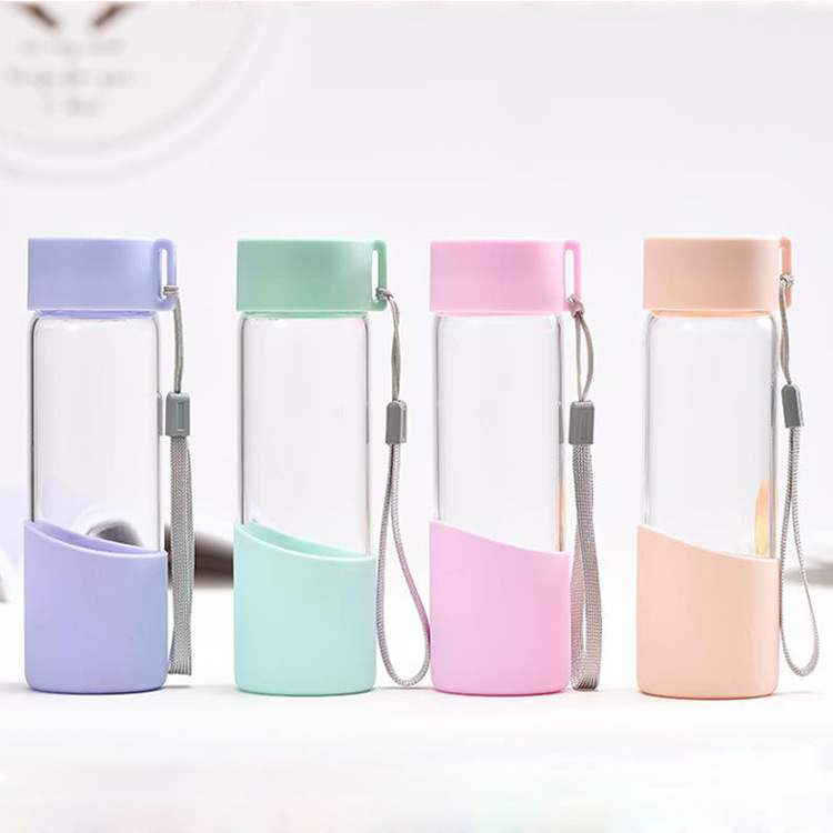 Wholesale 300ml fancy glass water bottle with silicone sleeve - Buy ...