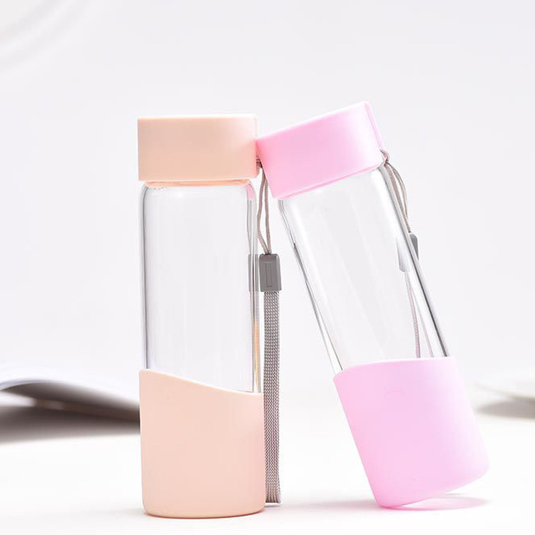 Wholesale 300ml fancy glass water bottle with silicone sleeve - Buy ...