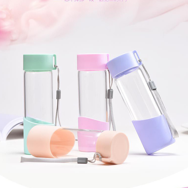 Wholesale 300ml fancy glass water bottle with silicone sleeve - Buy ...