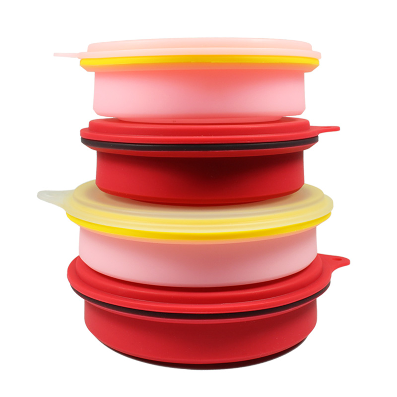 Freshness prsservation circular folding silicone lunch box for children ...